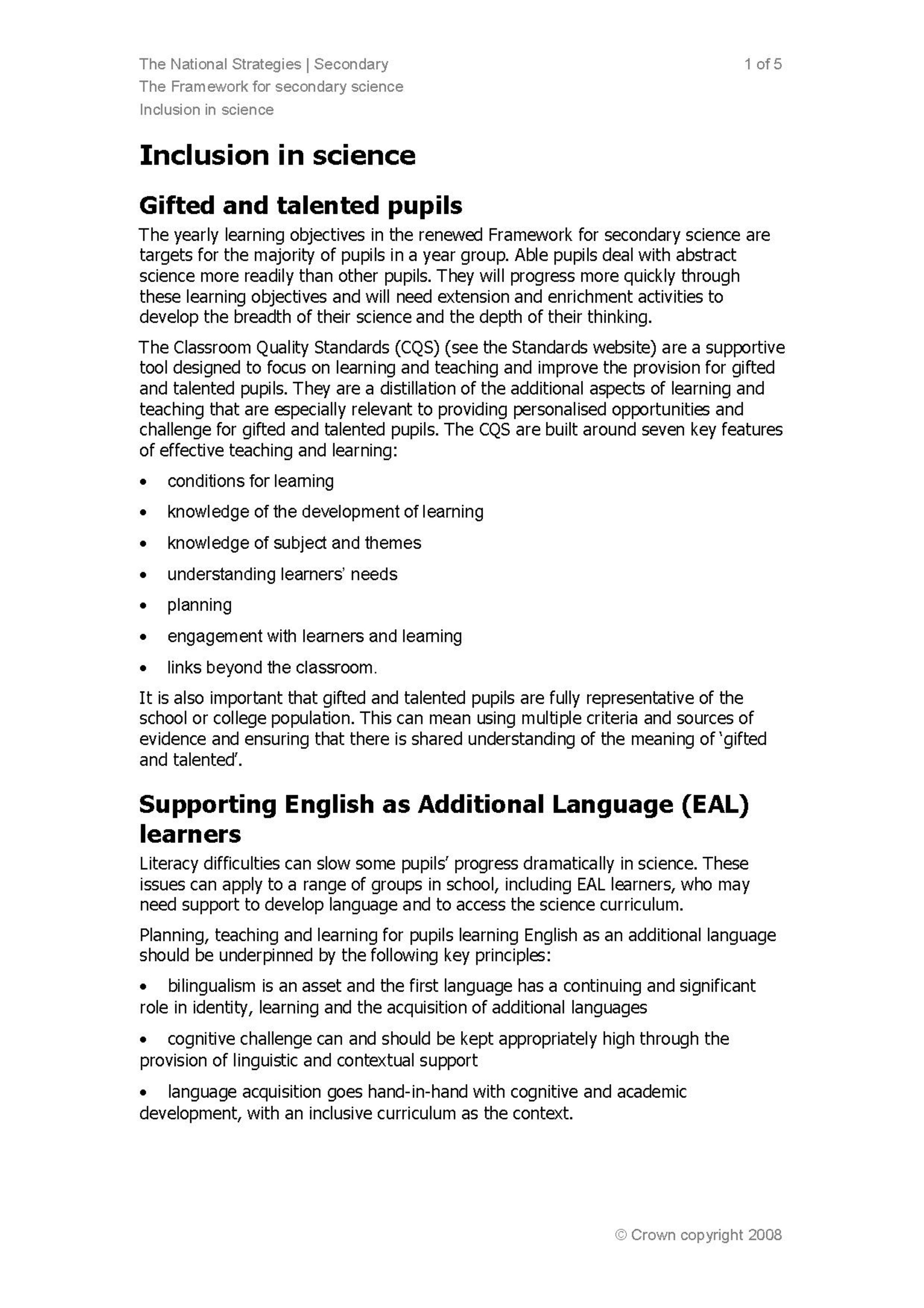 Inclusive Teaching in Science - OER in Education